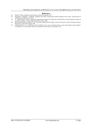 Modeling and simulation of Hydraulic servo system with different type of controllers | PDF