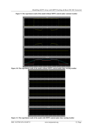 Modelling of PV Array with MPP Tracking & Boost DC-DC Converter | PDF