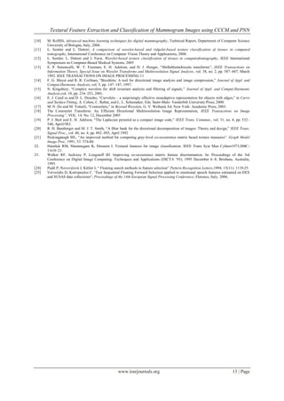 Textural Feature Extraction and Classification of Mammogram Images using CCCM and PNN | PDF