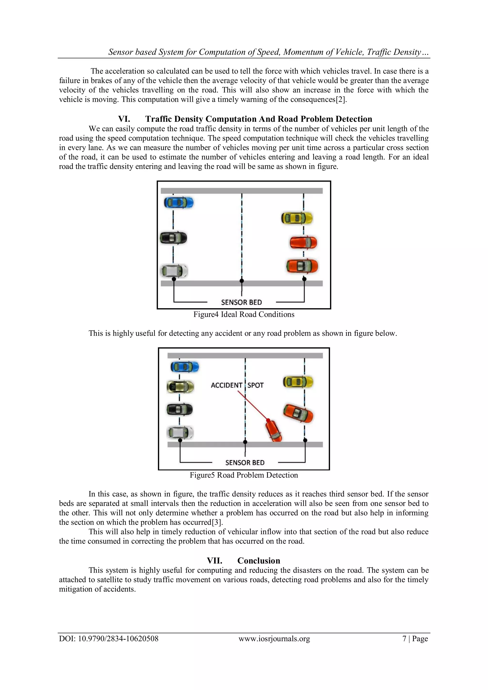 Sensor Based System For Computation Of Speed Momentum Of Vehicle Traffic Density And Vehicular