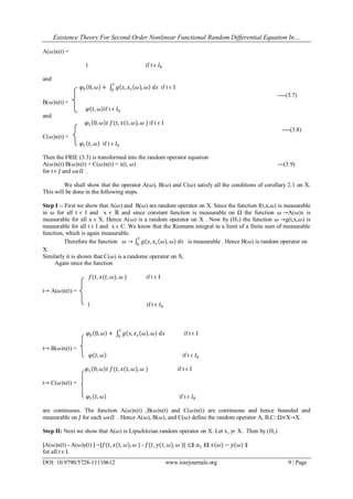 Existence Theory for Second Order Nonlinear Functional Random Differential Equation in Banach ...