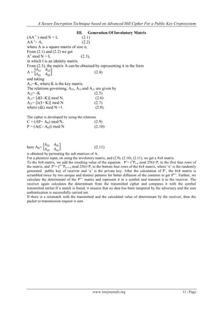 A Secure Encryption Technique based on Advanced Hill Cipher For a ...