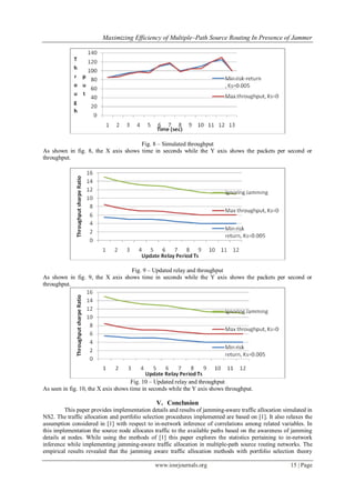 Maximizing Efficiency Of multiple–Path Source Routing in Presence of Jammer | PDF