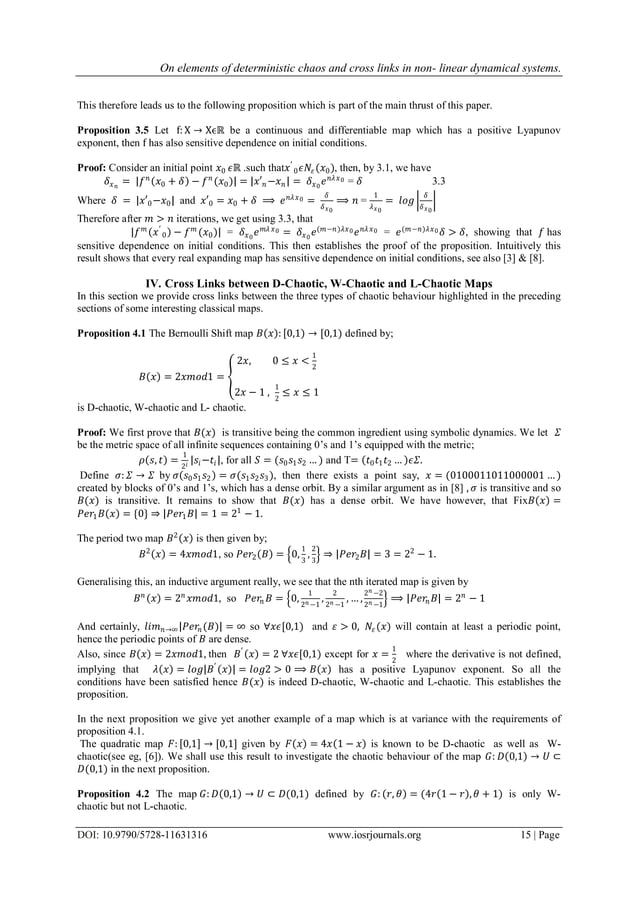 On elements of deterministic chaos and cross links in non- linear dynamical systems | PDF