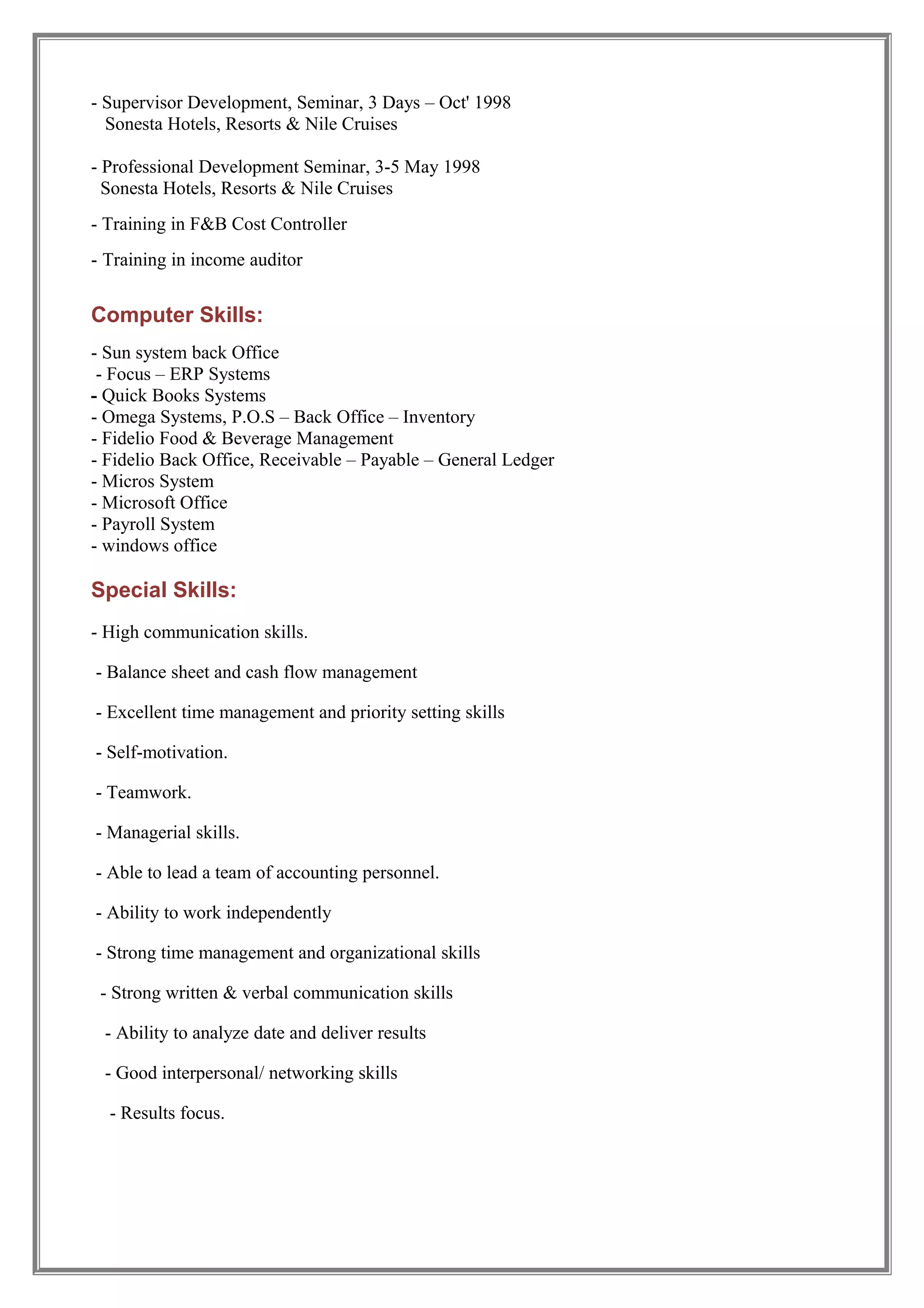 CURRICULUM VITAE Financail Controller (3) | DOC