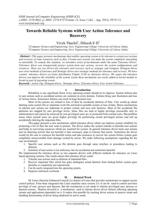 Towards Reliable Systems with User Action Tolerance and Recovery | PDF