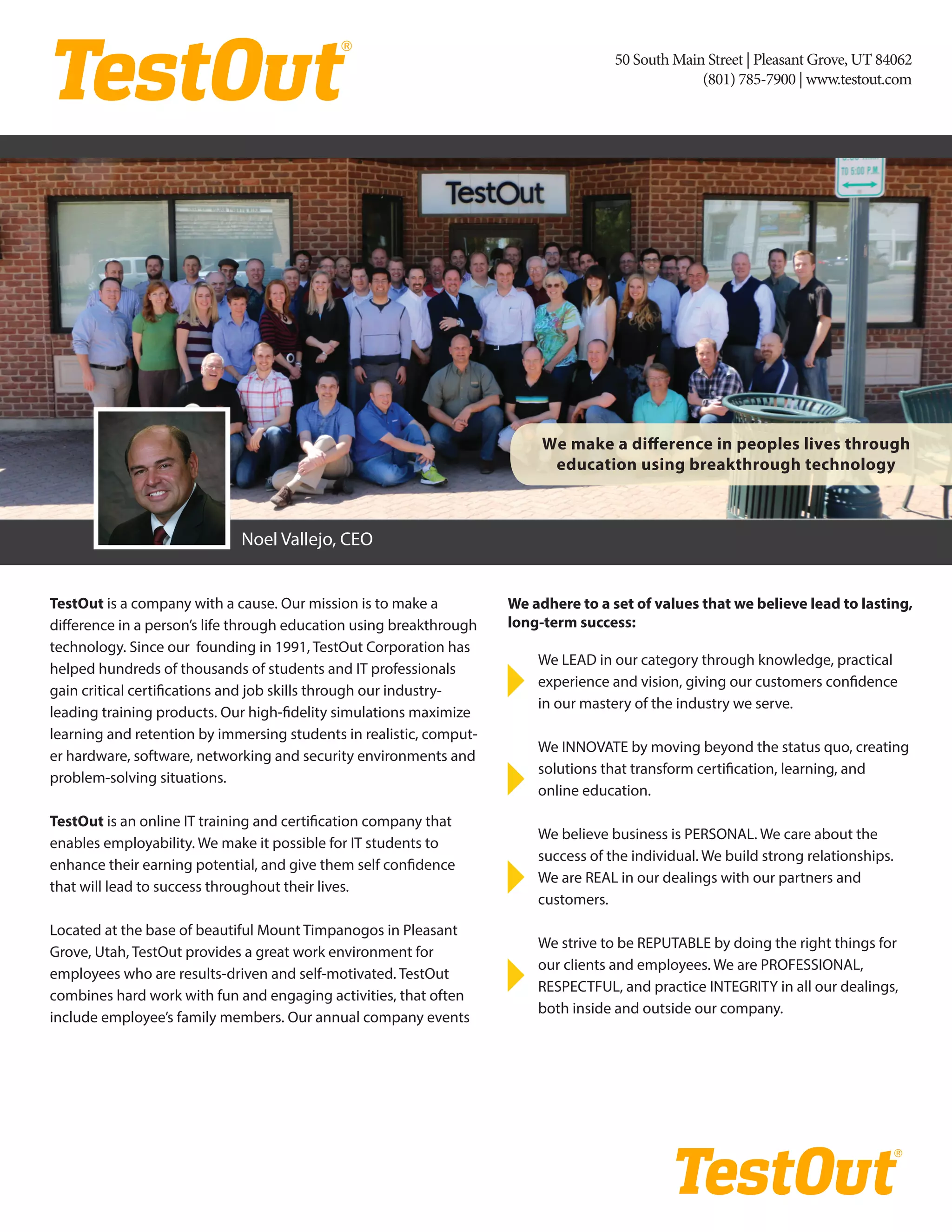 TestOut Flyer-B | PDF