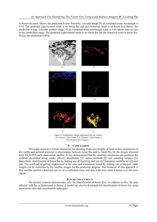 An Approach For Identifying The Forest Fire Using Land Surface Imagery By Locating The Abnormal ...