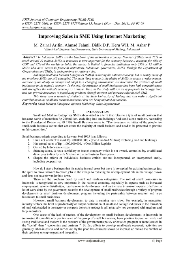 Improving Sales in SME Using Internet Marketing | PDF