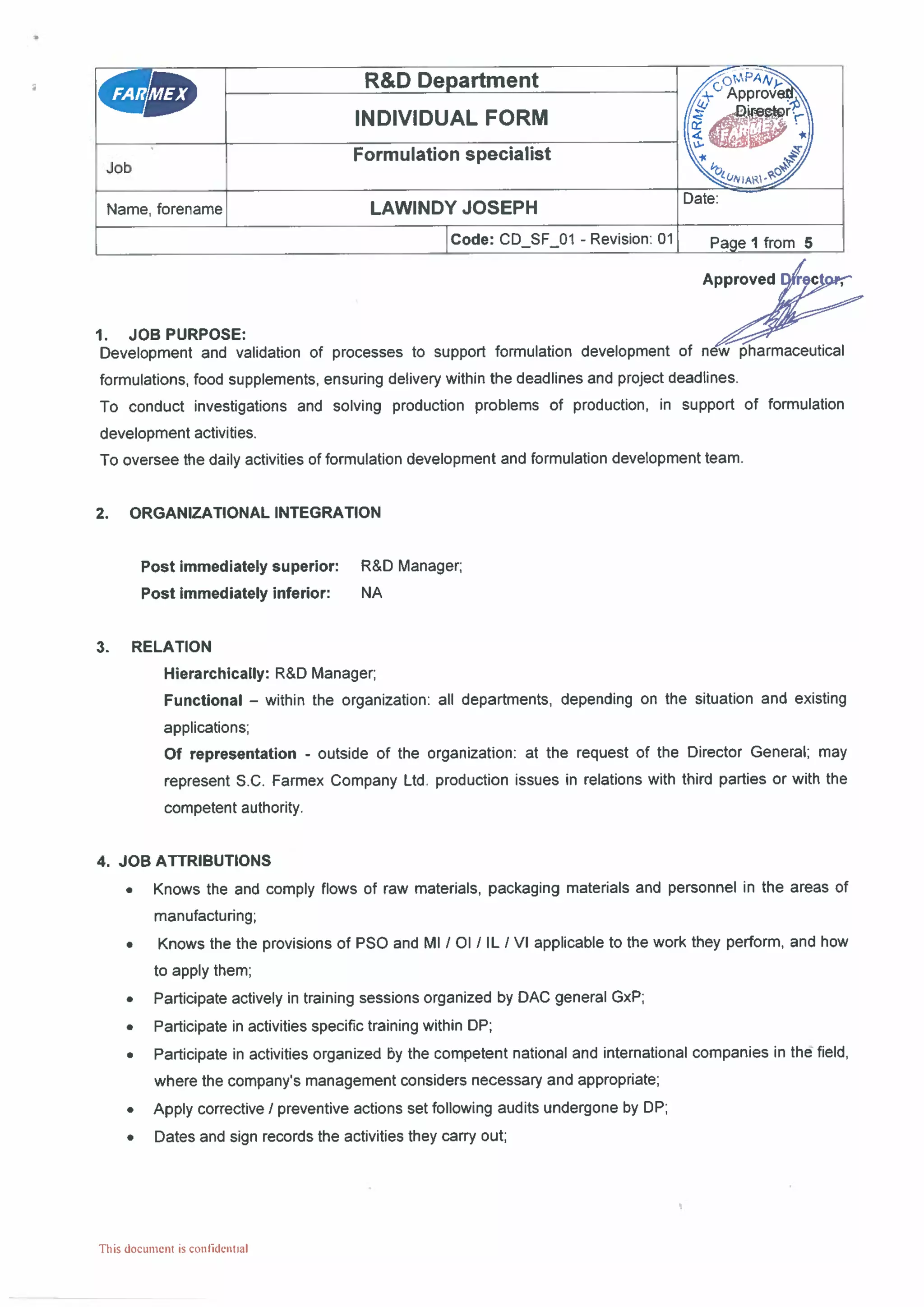 formulation specialist | PDF