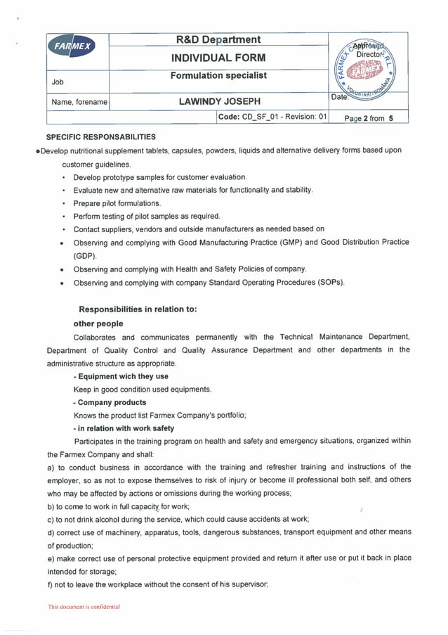 formulation specialist | PDF