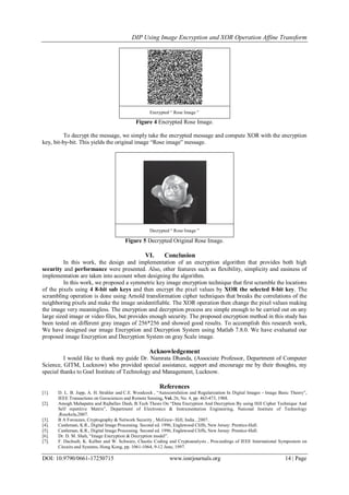 DIP Using Image Encryption and XOR Operation Affine Transform | PDF