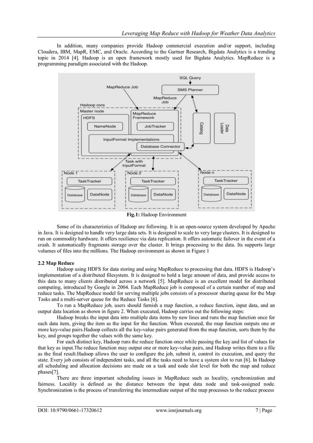 Leveraging Map Reduce With Hadoop for Weather Data Analytics | PDF