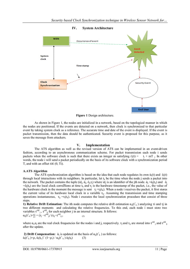 Security Based Clock Synchronization Technique In Wireless Sensor Network For Event Driven 