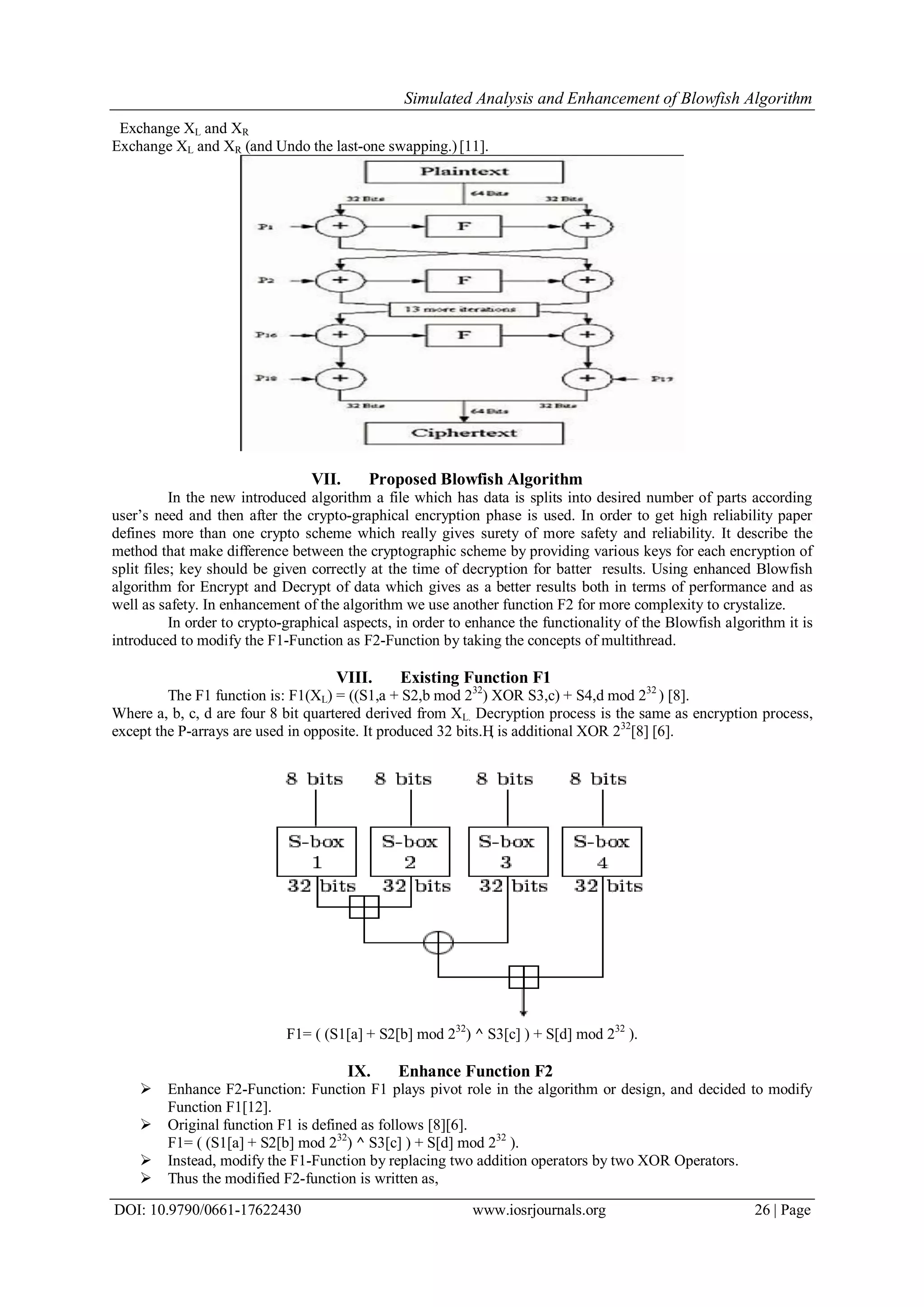 Simulated Analysis and Enhancement of Blowfish Algorithm | PDF