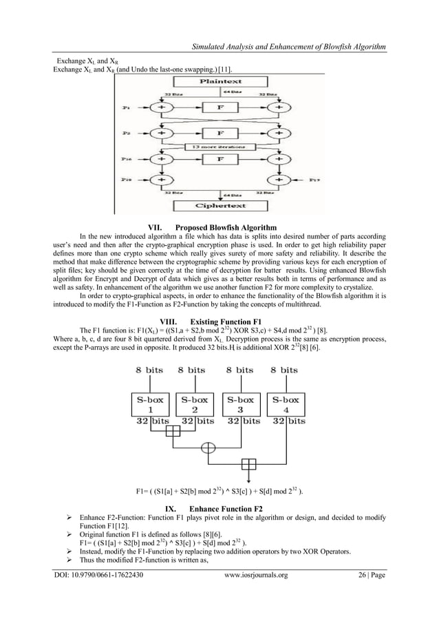 Simulated Analysis and Enhancement of Blowfish Algorithm | PDF