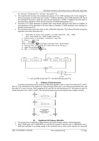 Simulated Analysis and Enhancement of Blowfish Algorithm | PDF
