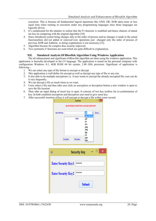 Simulated Analysis and Enhancement of Blowfish Algorithm | PDF