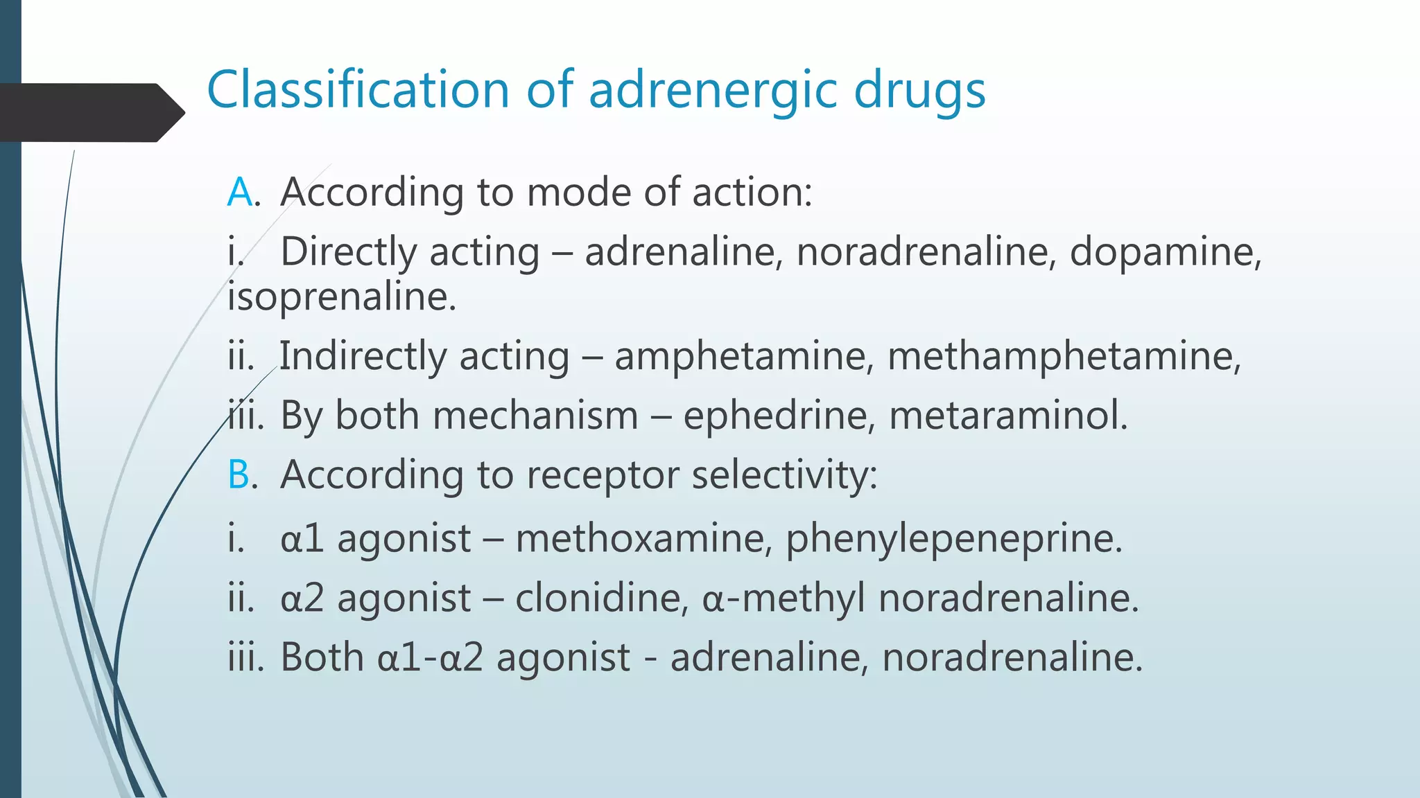 Adrenergic drugs. | PPTX