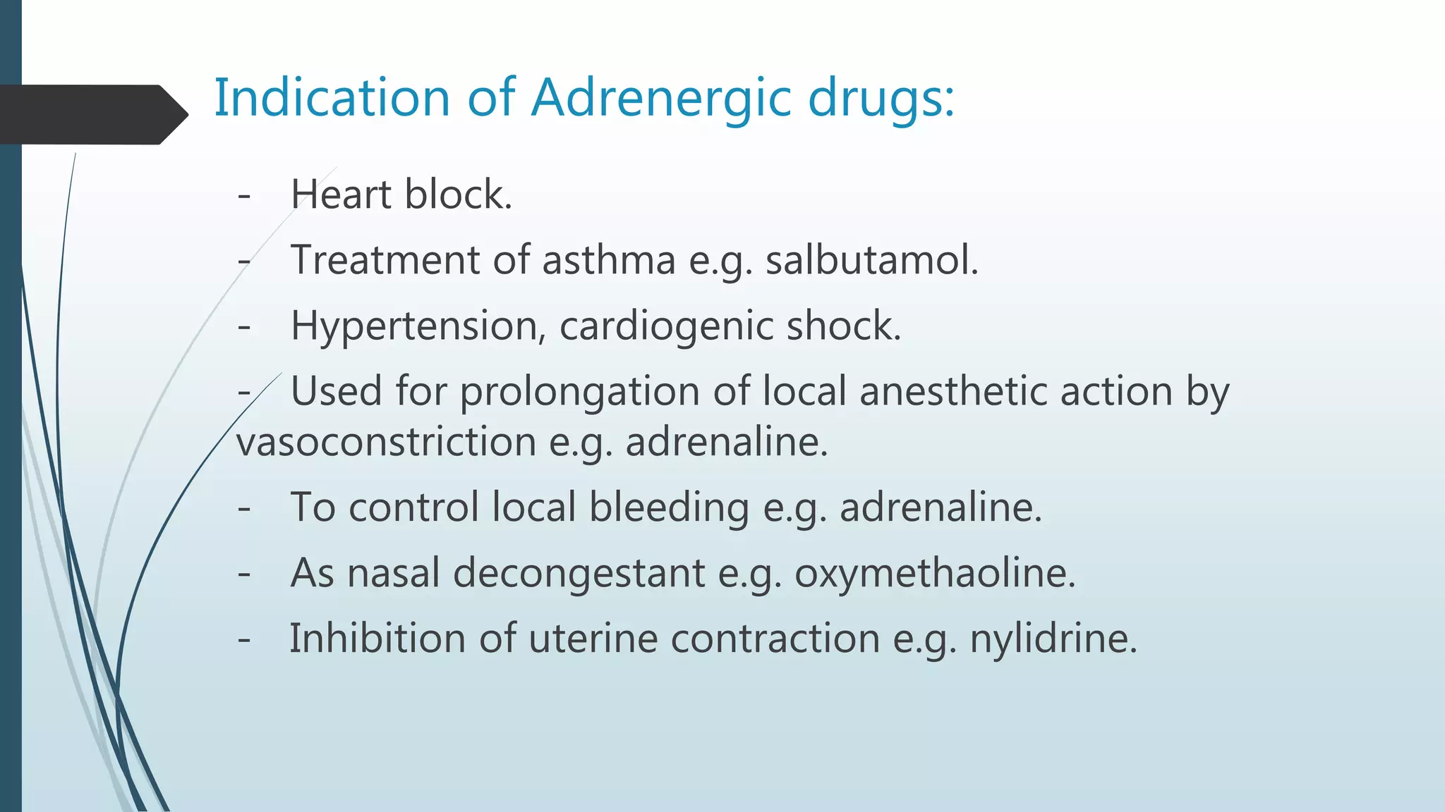 Adrenergic drugs. | PPTX
