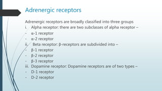 Adrenergic drugs. | PPTX