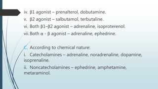 Adrenergic drugs. | PPTX