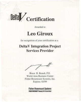 DeltaV Certification 1999 | PDF