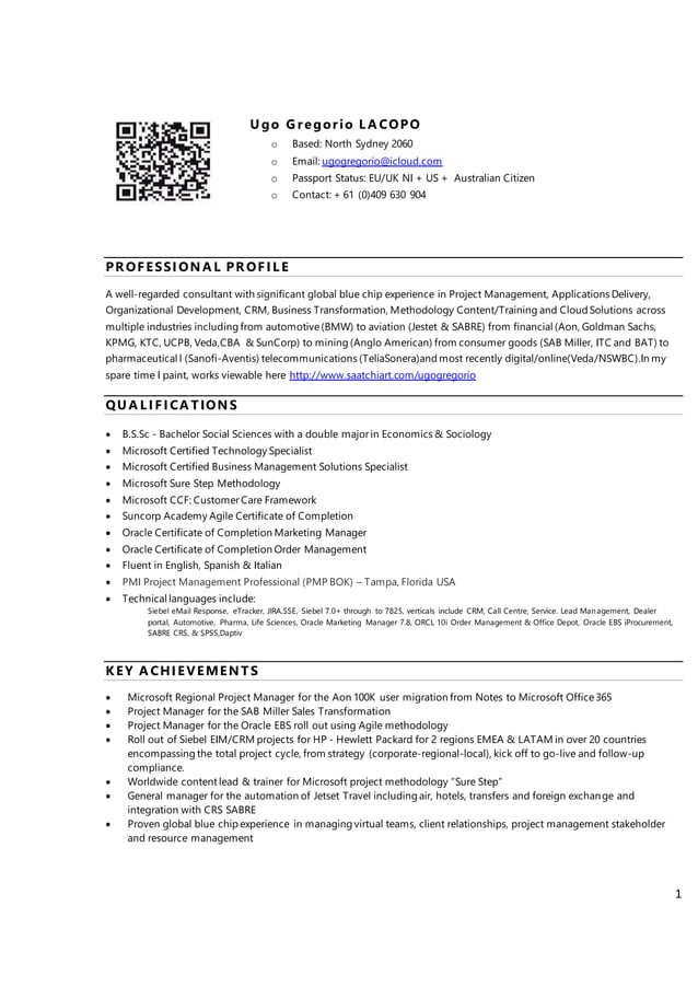 CV-Lite_Ugo Gregorio LACOPO 2016 | PDF