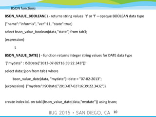 Using JSON/BSON types in your hybrid application environment | PPT | Databases | Computer ...