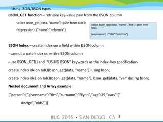 Using JSON/BSON types in your hybrid application environment | PPT