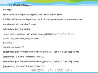Using JSON/BSON types in your hybrid application environment | PPT ...