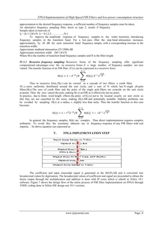 FPGA Implementation of High Speed FIR Filters and less power consumption structure | PDF