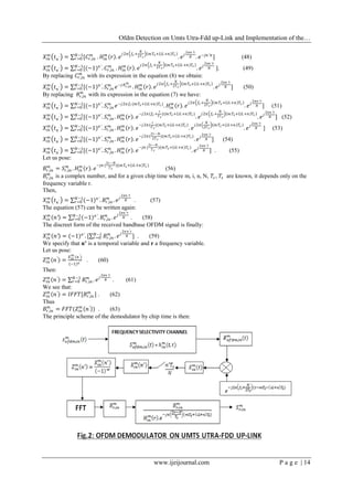 Ofdm Detection on Umts Utra-Fdd up-Link and Implementation of the Modulator/ Demodulator by Ifft ...