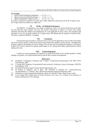 Enhancement of Prefix Chiper in Format Preserving Encryption | PDF