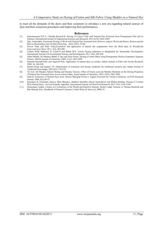 A Comparative Study on Dyeing of Cotton and Silk Fabric Using Madder as ...