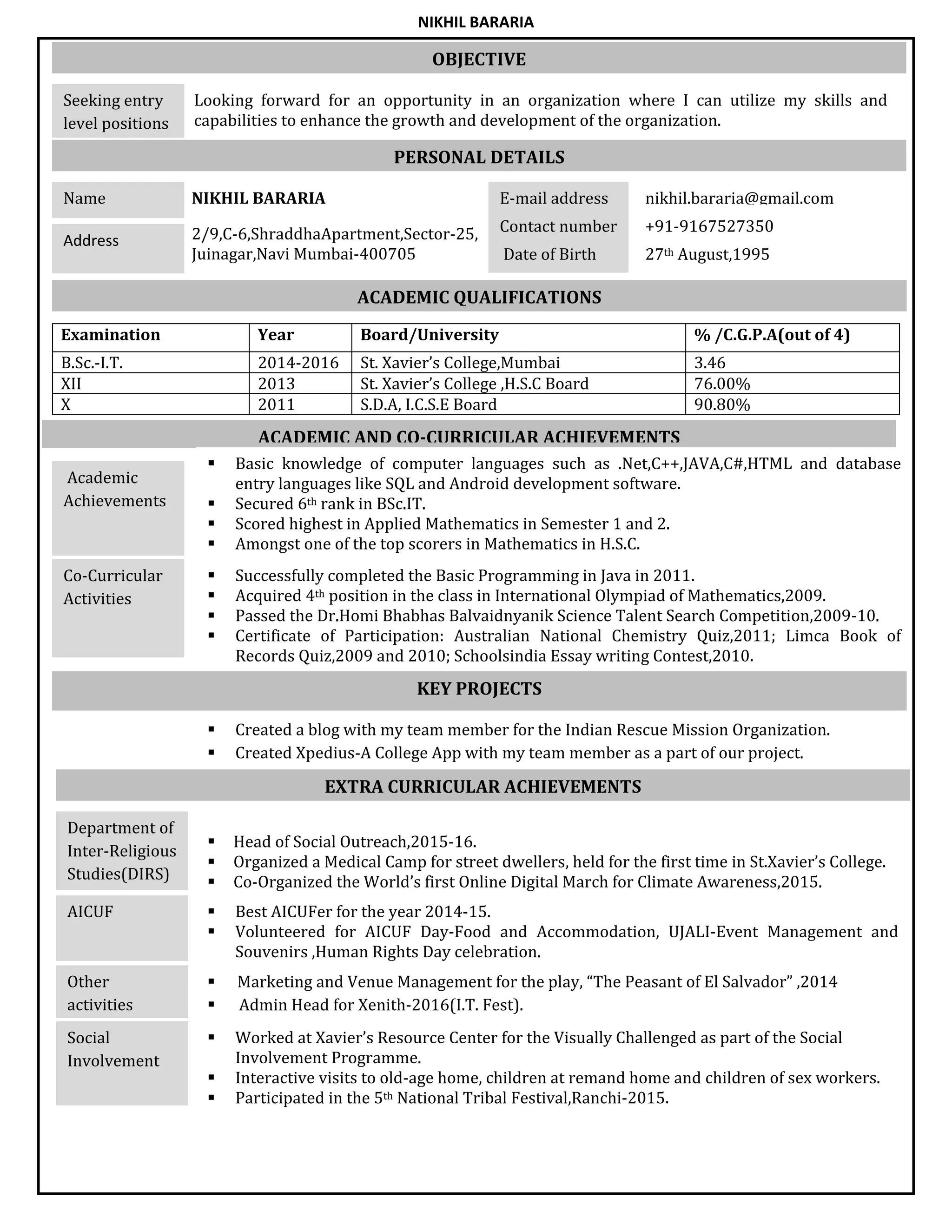 CV_Nikhil_Bararia (2) | PDF