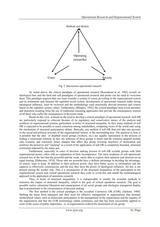 Operational Research and Organizational System | PDF