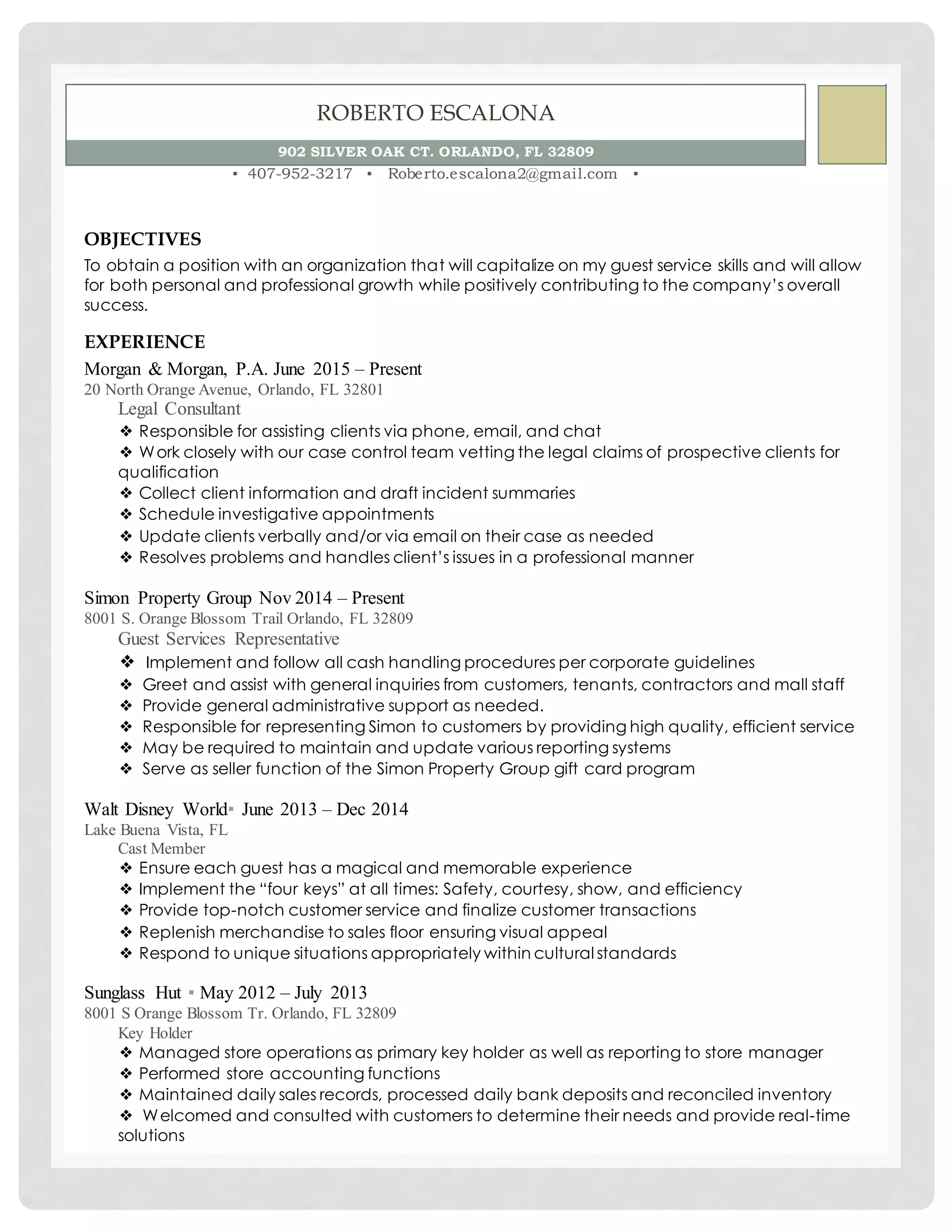 Roberto Resume 2015 | DOCX | Business | Business and Finance