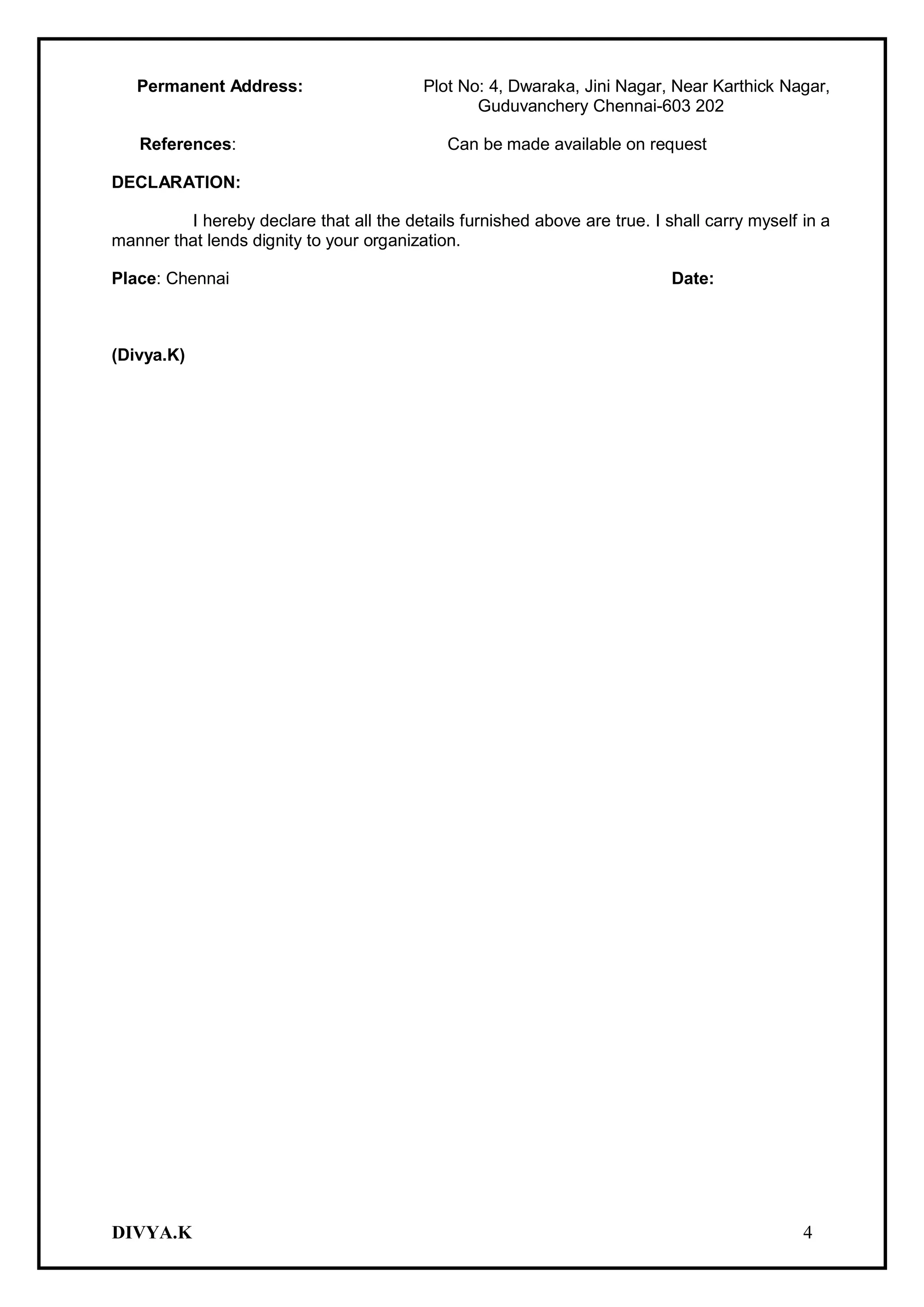 Divya Cv Final Pdf Pdf