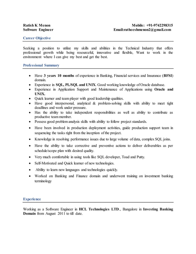 Ratish Resume | PDF