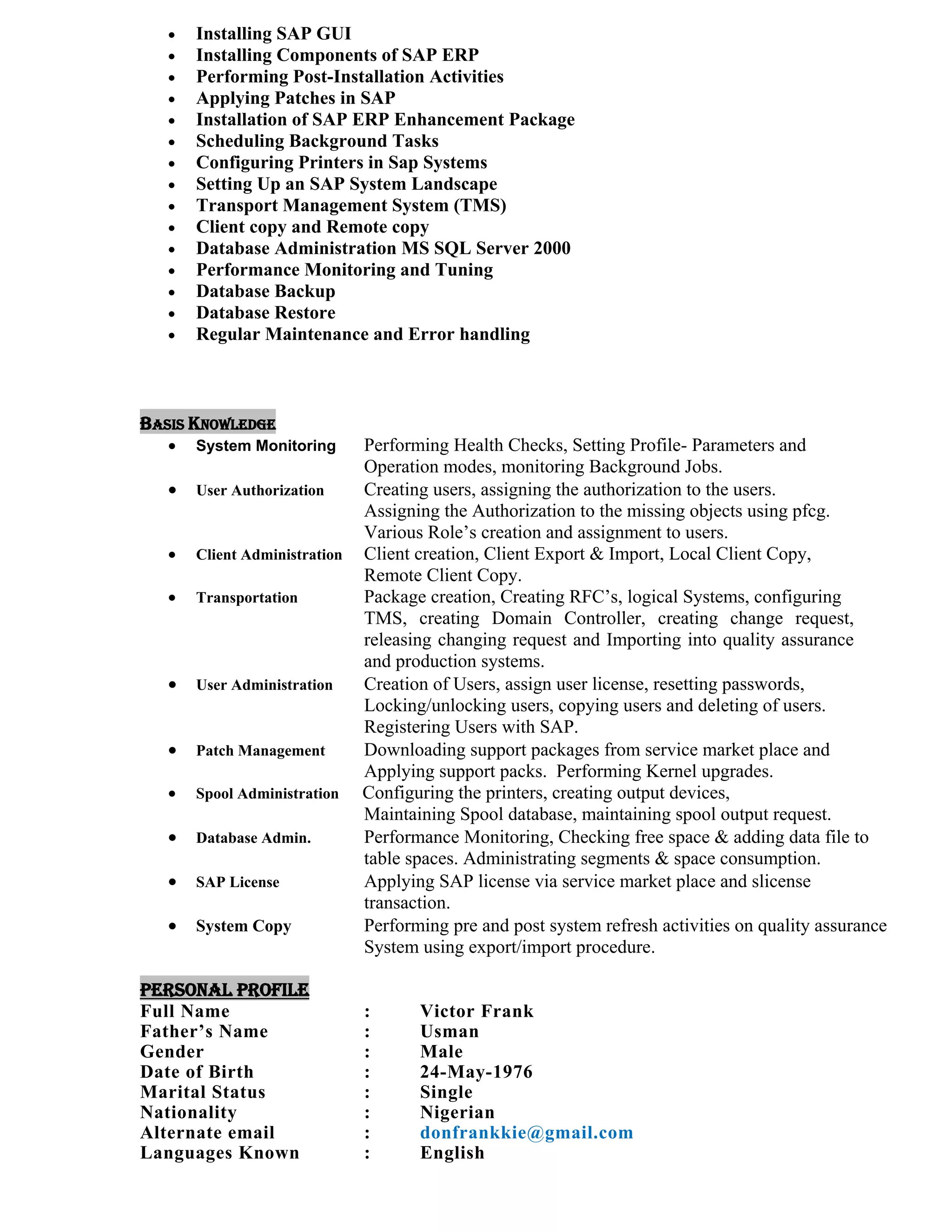 VICTOR'S CV | PDF