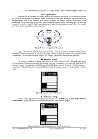 Securing Short Message Service Using Vernam Cipher in Android Operating System | PDF