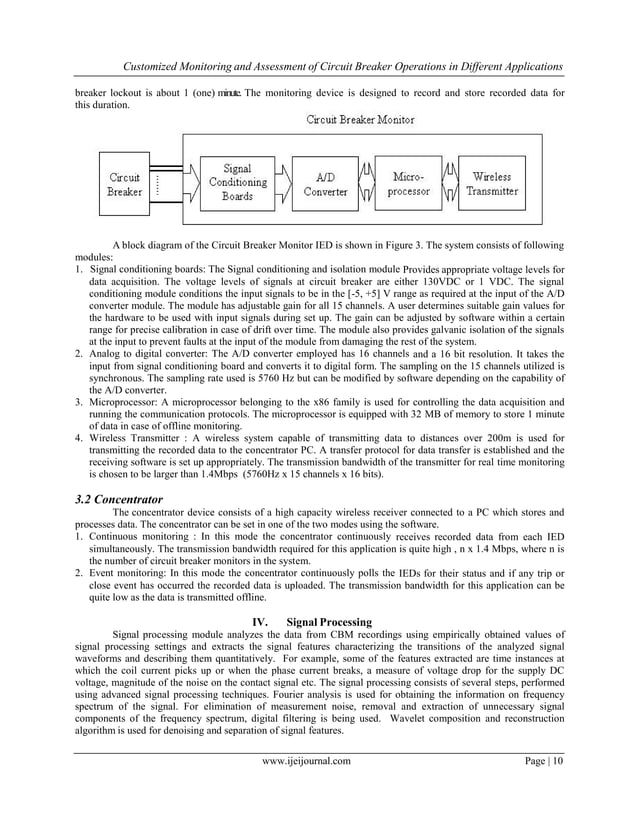 Customized Monitoring and Assessment of Circuit Breaker Operations in ...