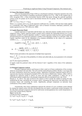 Predicting an Applicant Status Using Principal Component, Discriminant and Logistic Regression ...