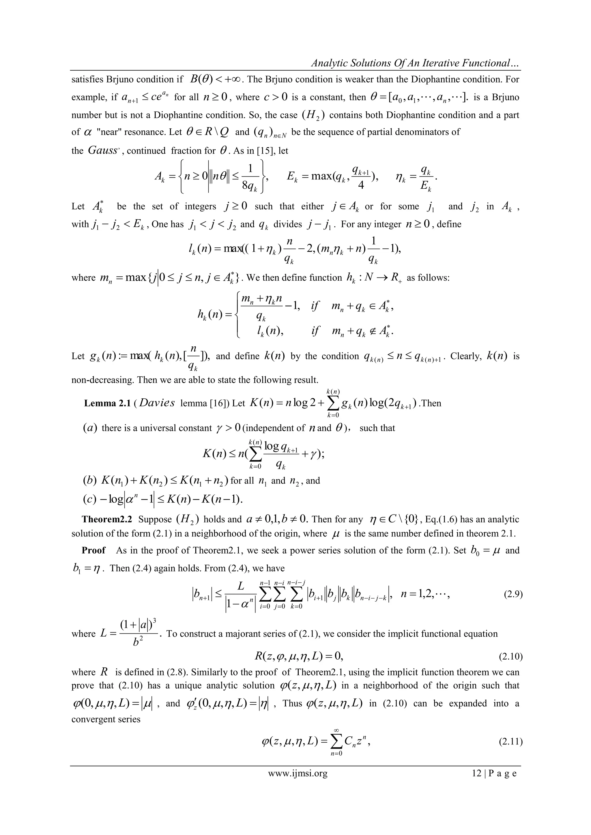 Analytic Solutions of an Iterative Functional Differential Equation with Delays Depending On ...