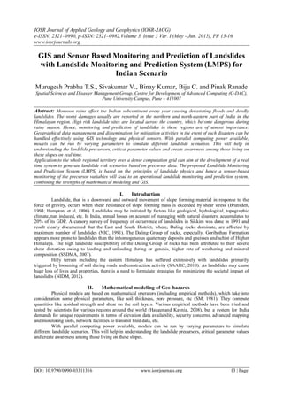 GIS and Sensor Based Monitoring and Prediction of Landslides with ...