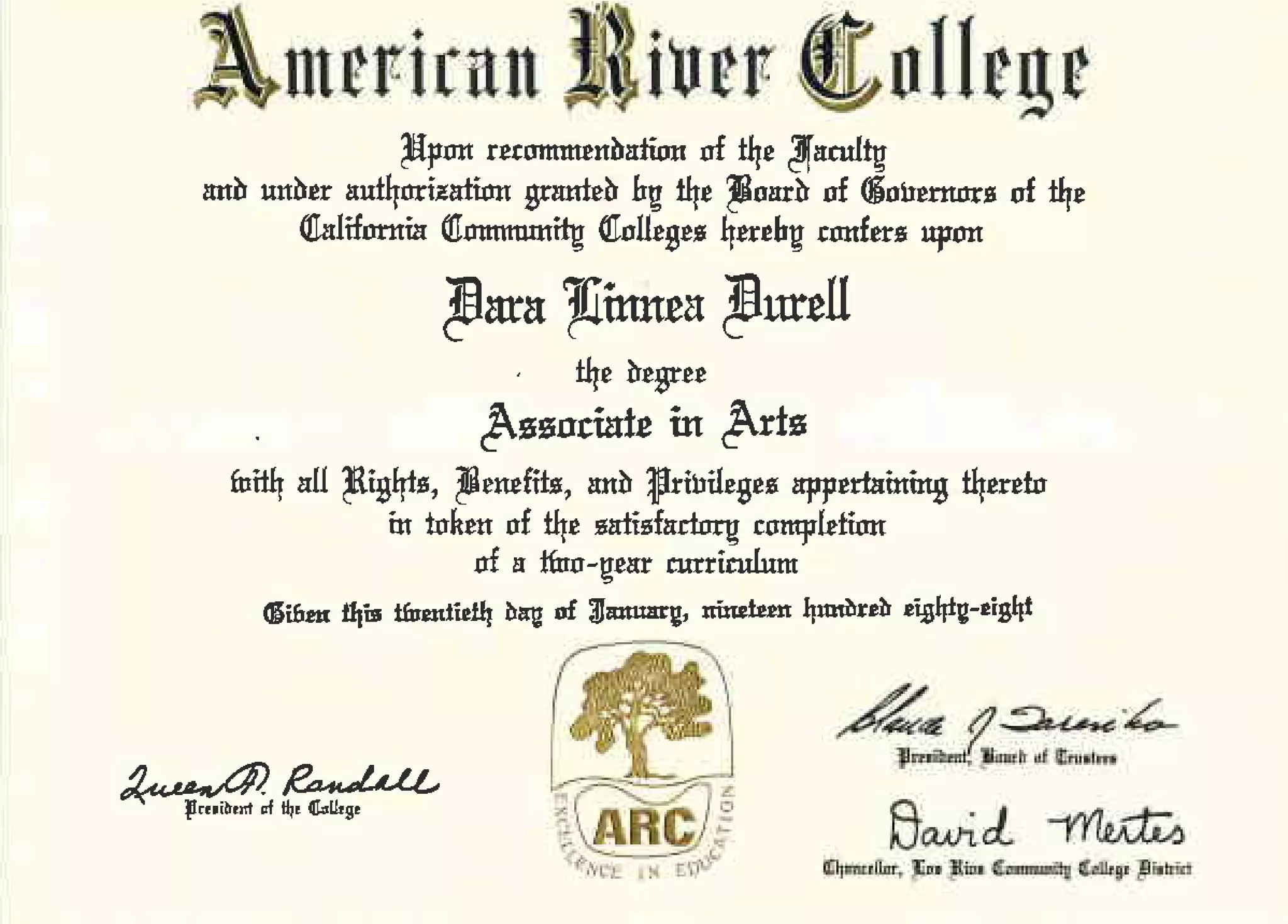 ARC AA Degree.DGibbs | PDF