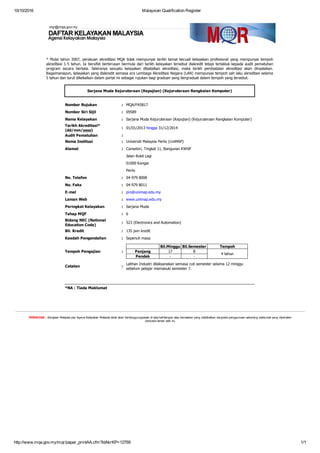 Malaysian Qualification Register | PDF