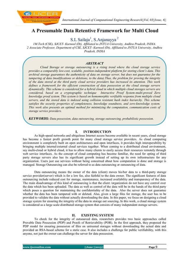 International Journal of Computational Engineering Research(IJCER) | PDF