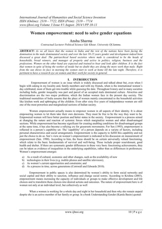 Women empowerment: need to solve gender equations | PDF